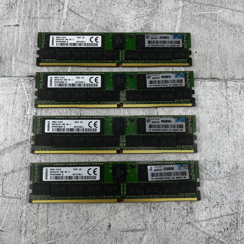 Lot of 4x Kingston HP24D4R7D4MAM-32 32GB 2Rx4 PC4 2400T RAM