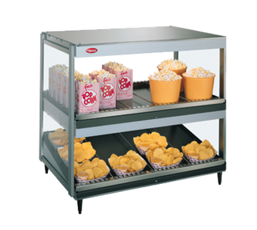 Hatco GRSDS/H-36D 36" W 2 Aluminum and Stainless Slanted Shelves Glo ...