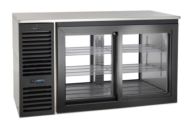 Krowne SD108 4 Glass Sliding Doors Black Refrigerated Back Bar Storage ...