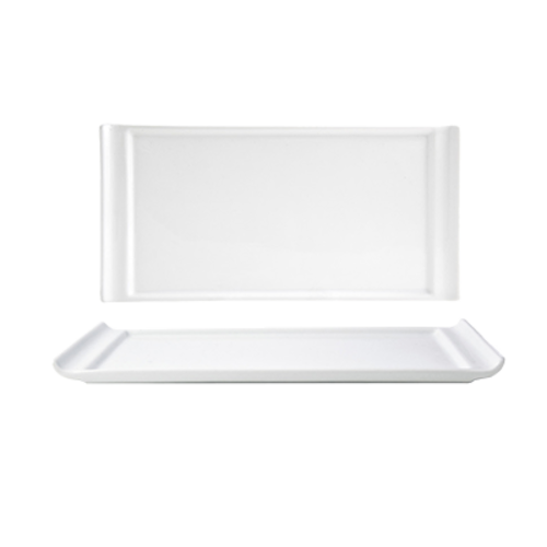 FOH DDP017WHP22 13" W Rectangular Porcelain Curved Large Nouvelle Plate ...