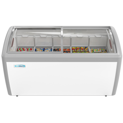 Koolmore MCF-16C 16 Cu. Ft. White Sliding Glass Door Ice Cream Display ...