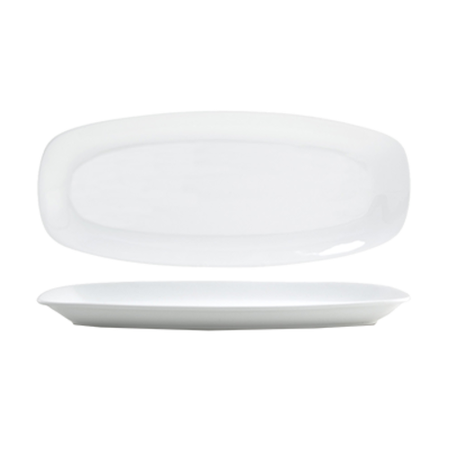 FOH DDP040WHP22 15" W Rectangular Porcelain Rolled Mod Plate - Culinary ...