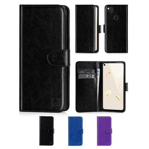 Google Pixel 4A 'Book Series' PU Leather Wallet Case Cover - 32ndShop