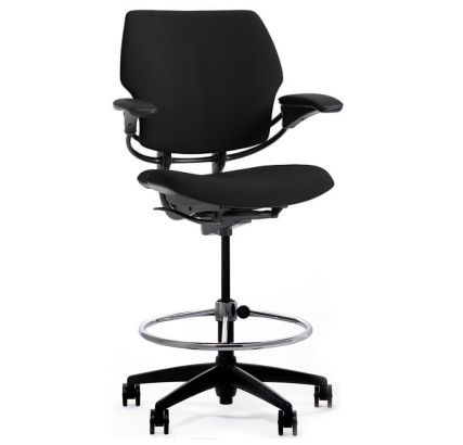 Steelcase Leap Drafting Work Stool Chair in Black