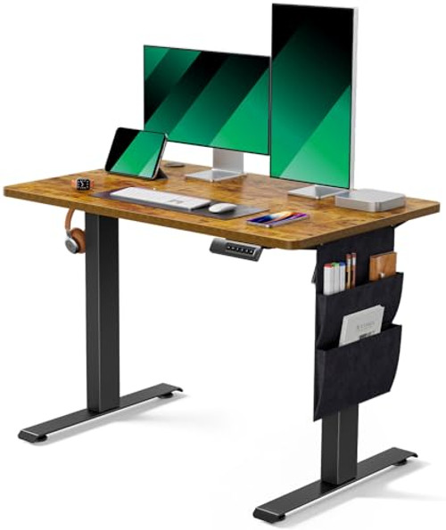 Electric standing desk with storage store