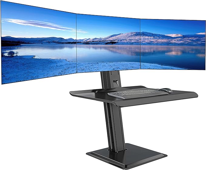 ModSavy 27" Standing Desk Converter Black, Riser + Triple Mount + USB ...
