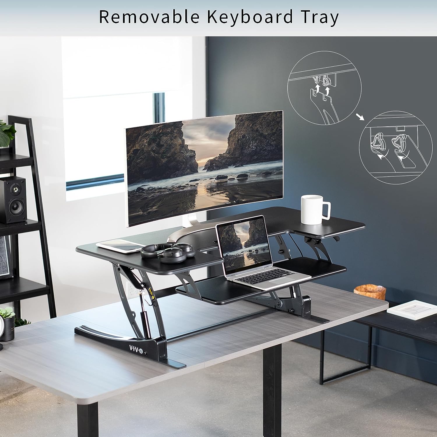 ModSavy Desk Essential 48 inch Height Adjustable Stand Up Desk ...