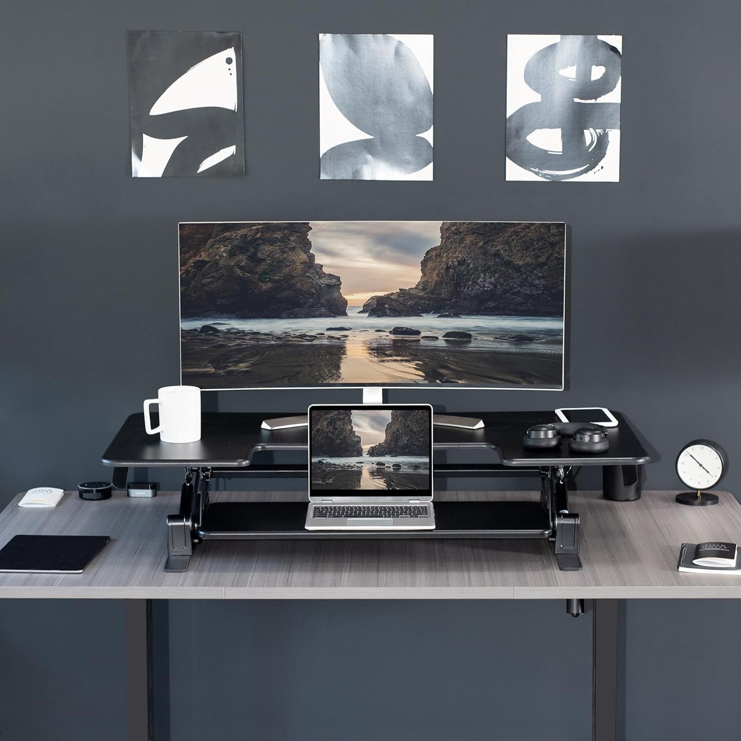 ModSavy Desk Essential 48 inch Height Adjustable Stand Up Desk ...