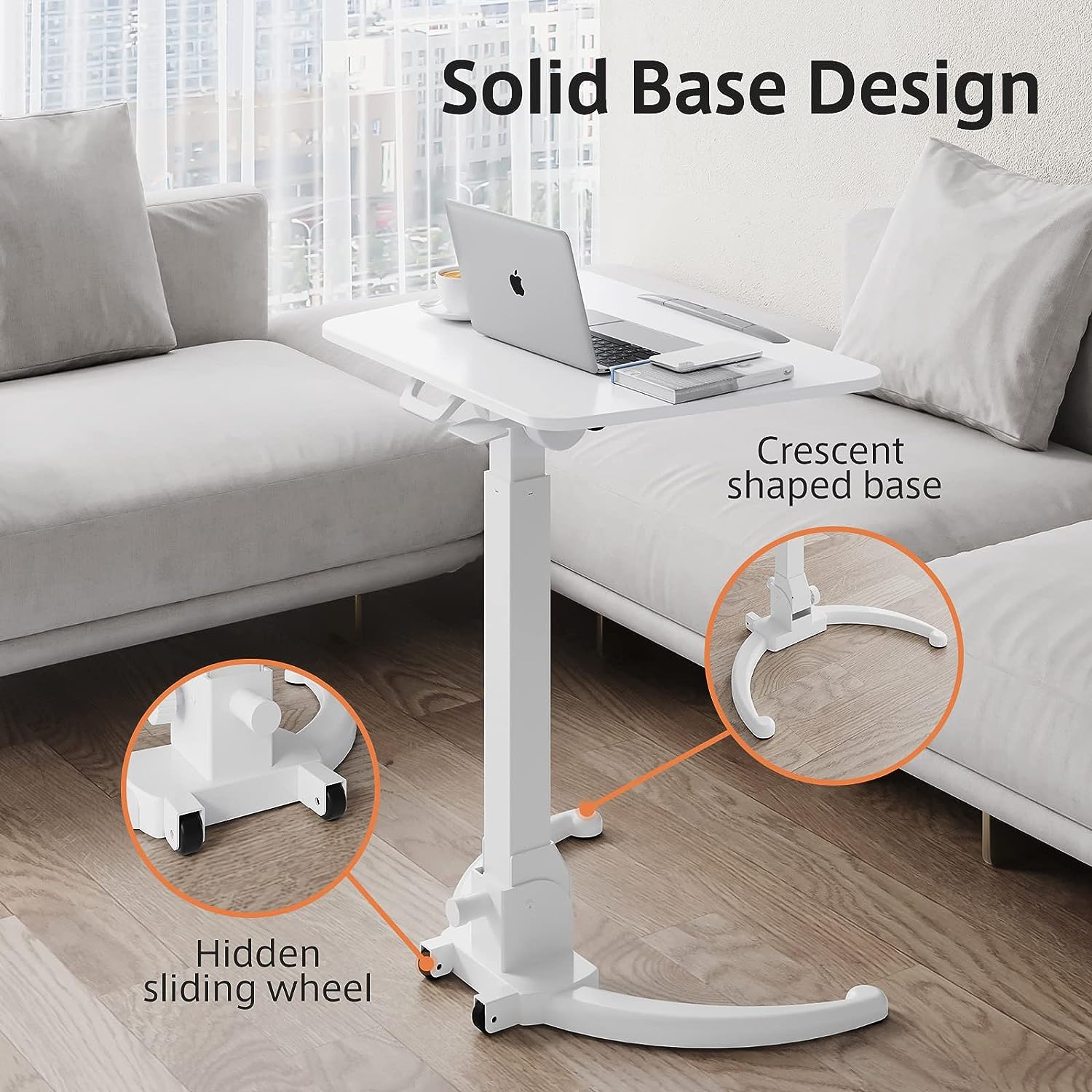 ModSavy Foldable Mobile Standing Desk, Pneumatic Height Adjustable Sit ...