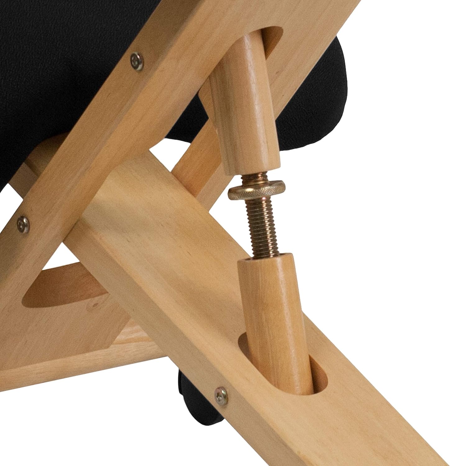 Posey Mobile Wooden Ergonomic Kneeling Office Chair in Black Fabric ...