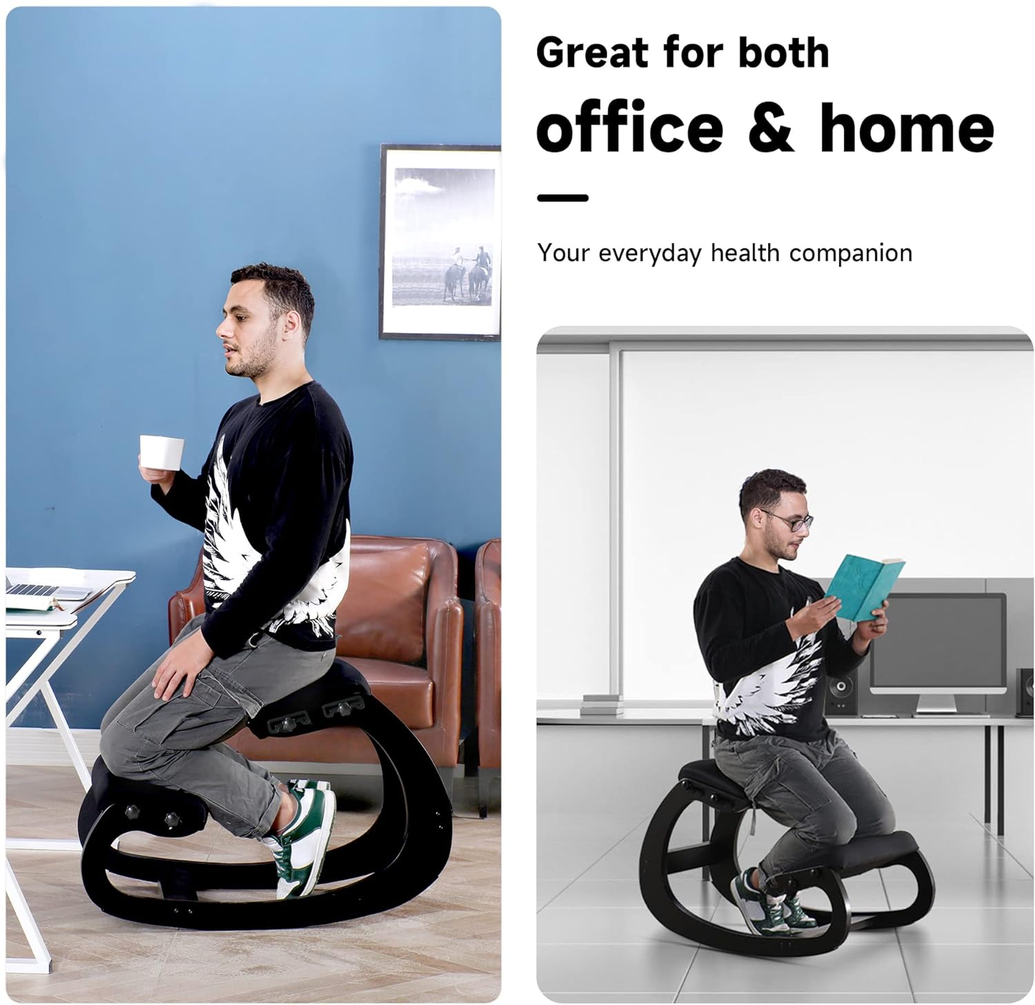 djustable Kneeling Chair, Wooden Ergonomic Rocking Chair - seatingmind.com