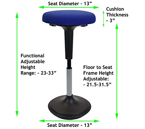 WOBBLE STOOL Standing Desk Chair ergonomic tall adjustable height sit ...