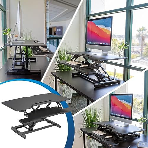 Mount-It! Electric Standing Desk Converter with 38" Tabletop, Height ...