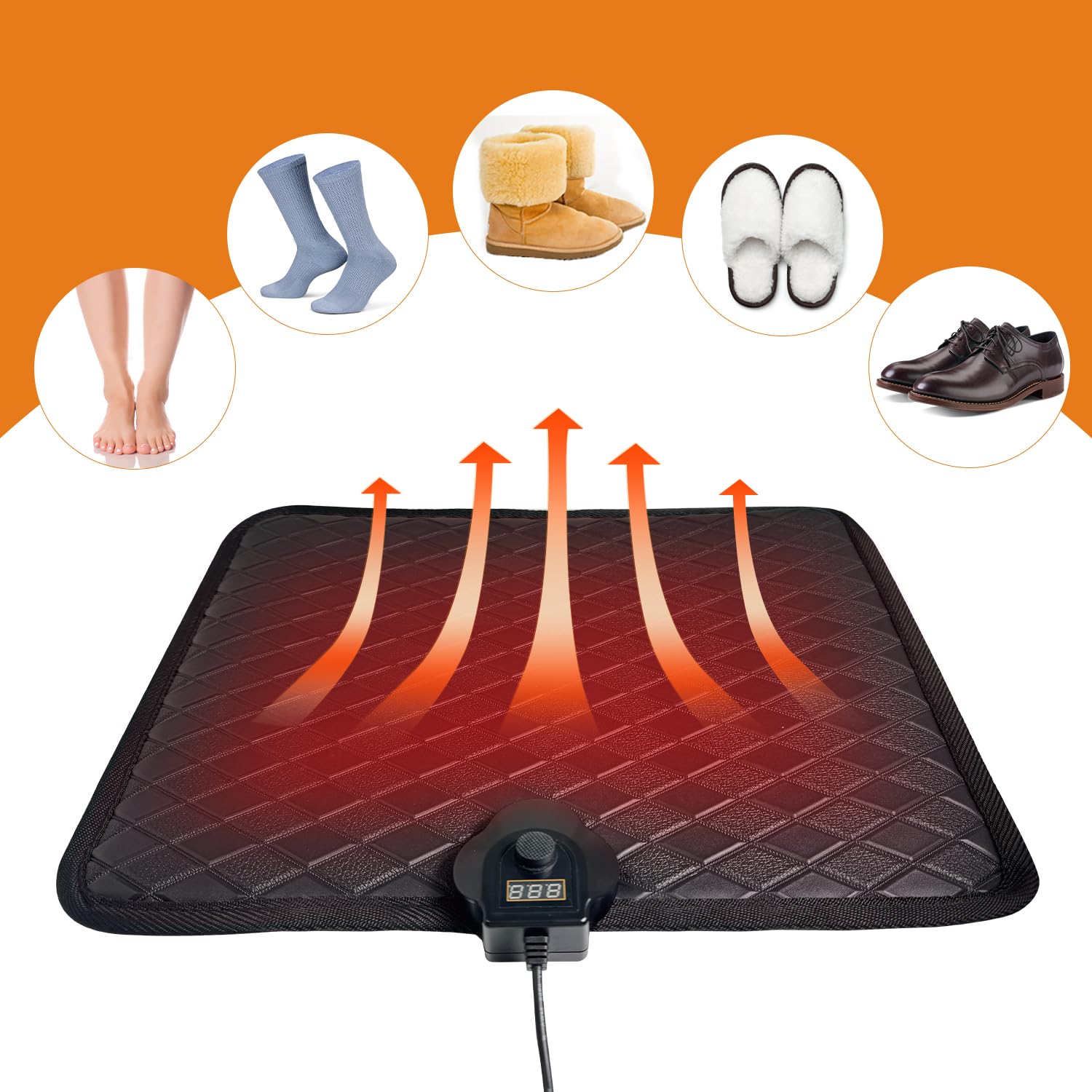 MAXCOM Heated Floor Mat - Under Desk for Foot Warmer - Winter 55W ...