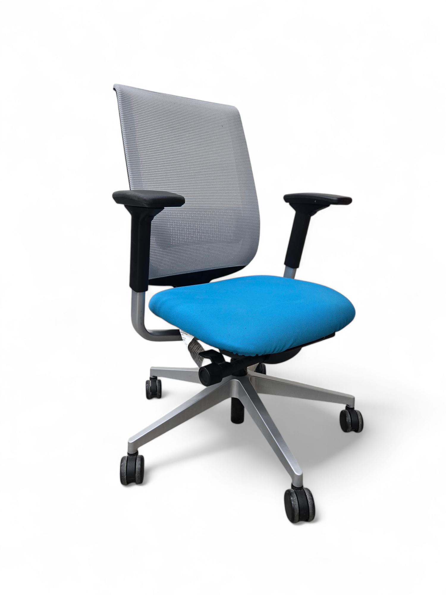 Steelcase Reply Chair Mineral Mesh Equa Blue Fabric Seat