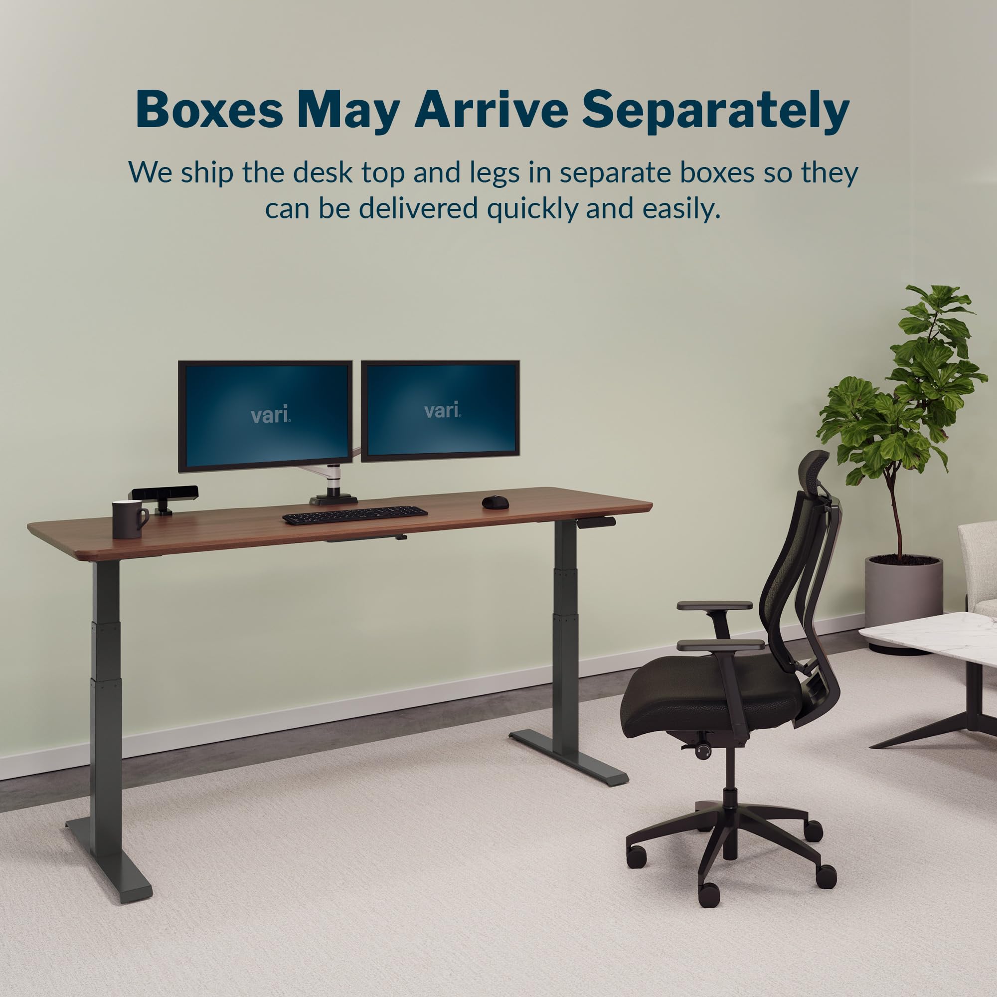 VARI Electric Standing Desk - Varidesk Height Adjustable Sit/Stand Desk ...