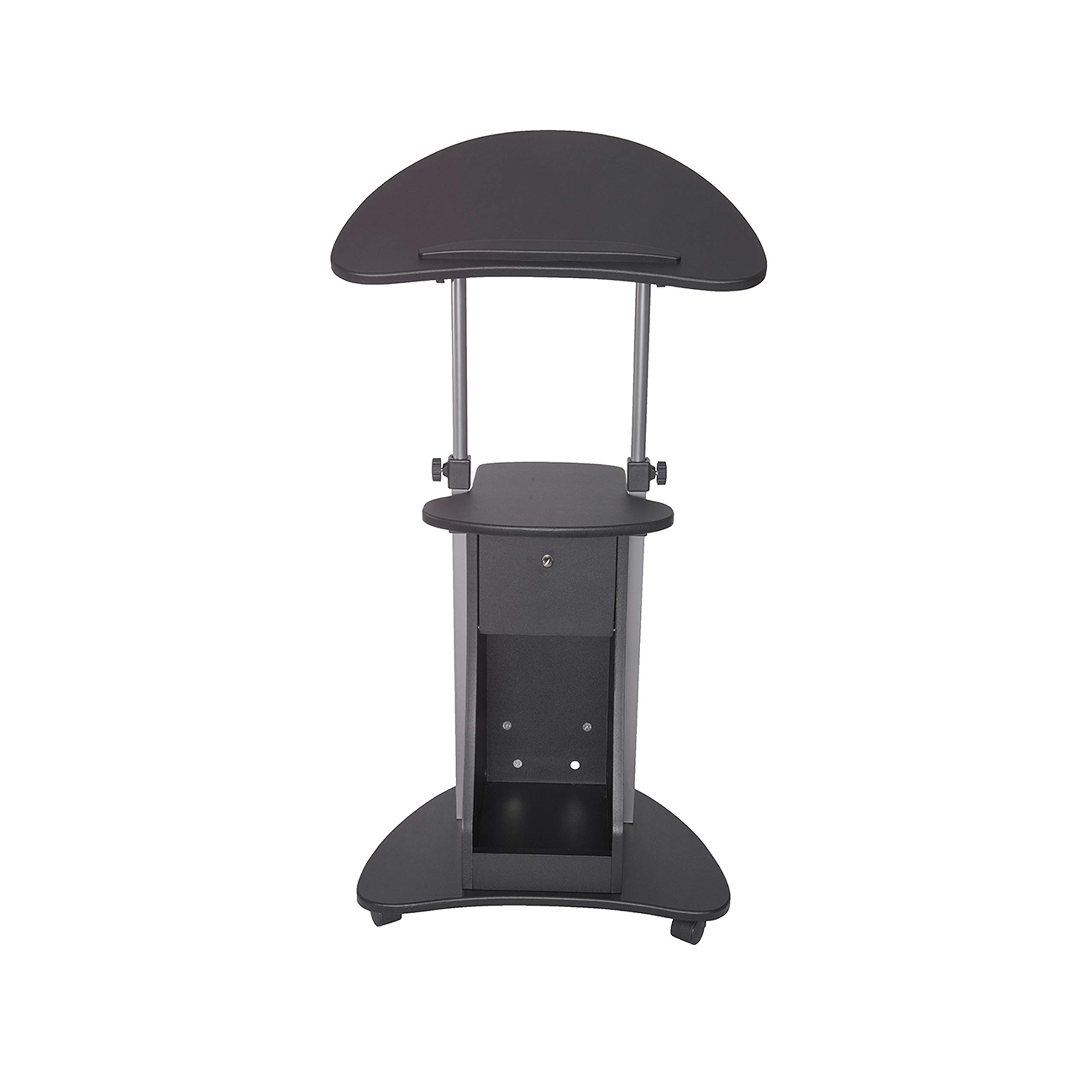 Sit-to-Stand Mobile Medical Laptop Computer Cart, Black, Adjustable ...