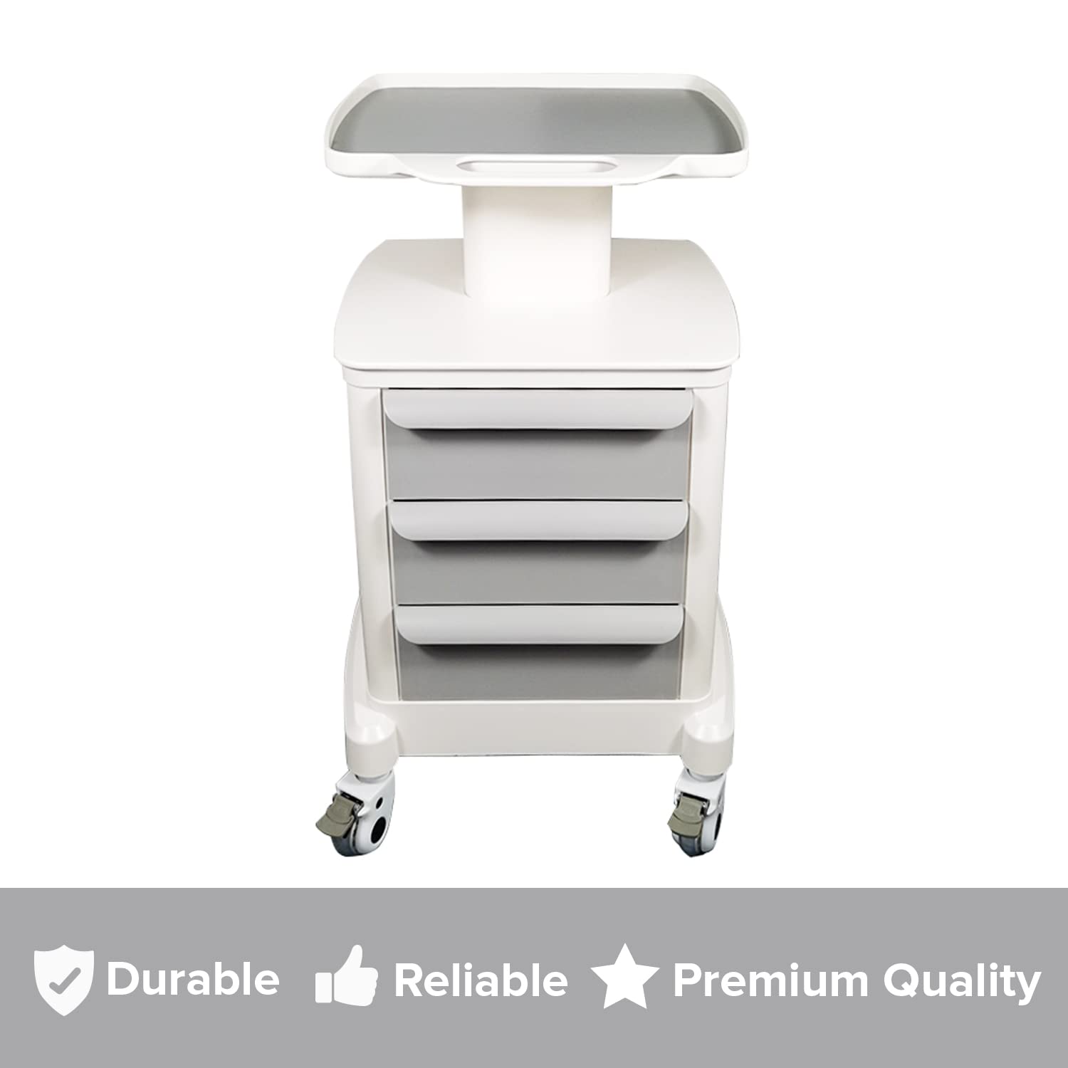 Professional-Grade 3-Drawer Utility Cart on Wheels - Trolley Cart w/ 3 ...