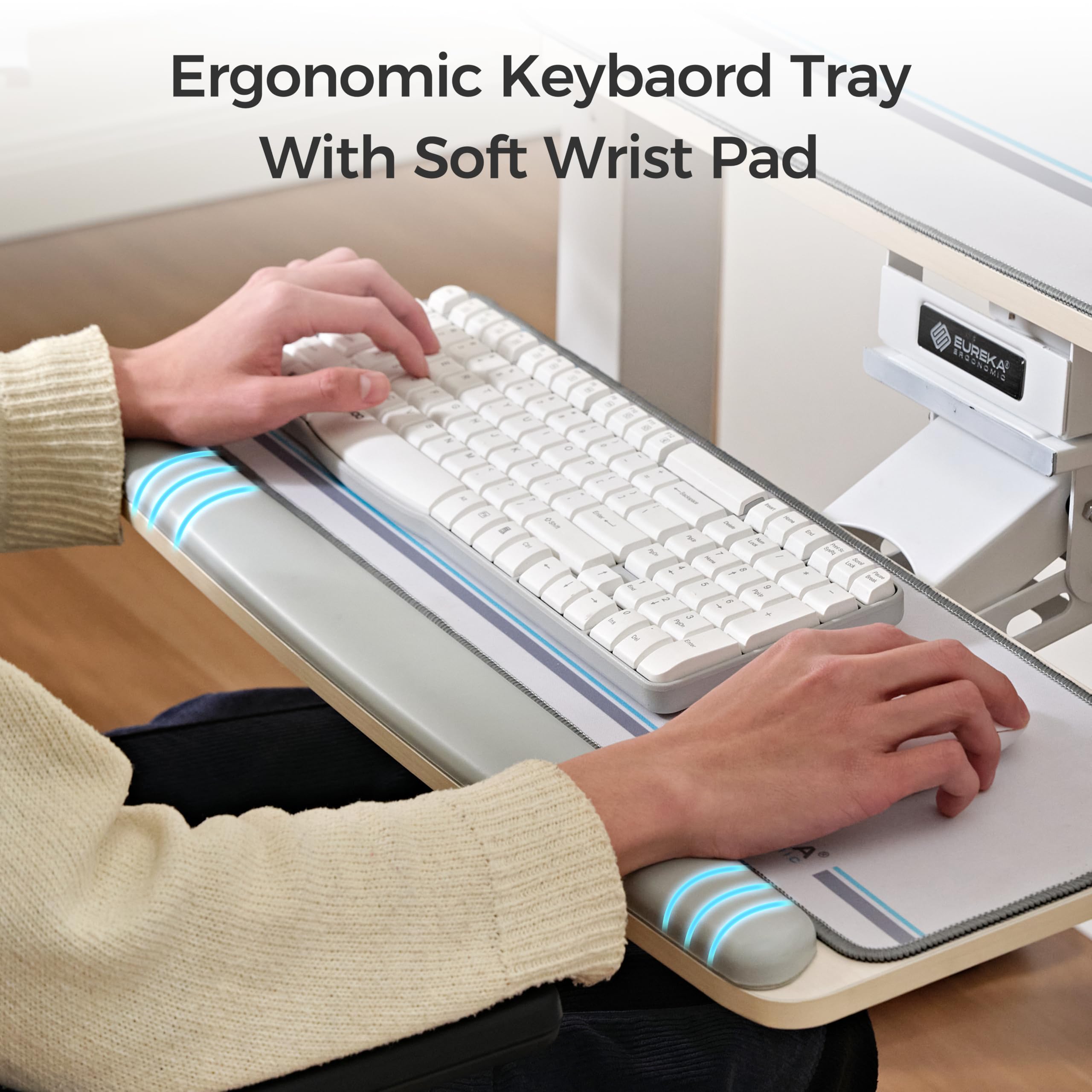 Keyboard Tray Height Adjustable, Swivel Tilt Computer Keyboard Drawer ...