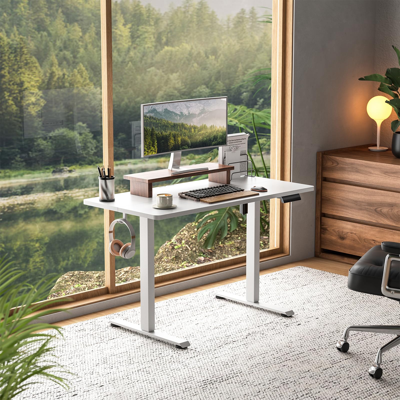 47.2 Inch Large Electric Standing Desk, Heights Adjustable, Sit to ...