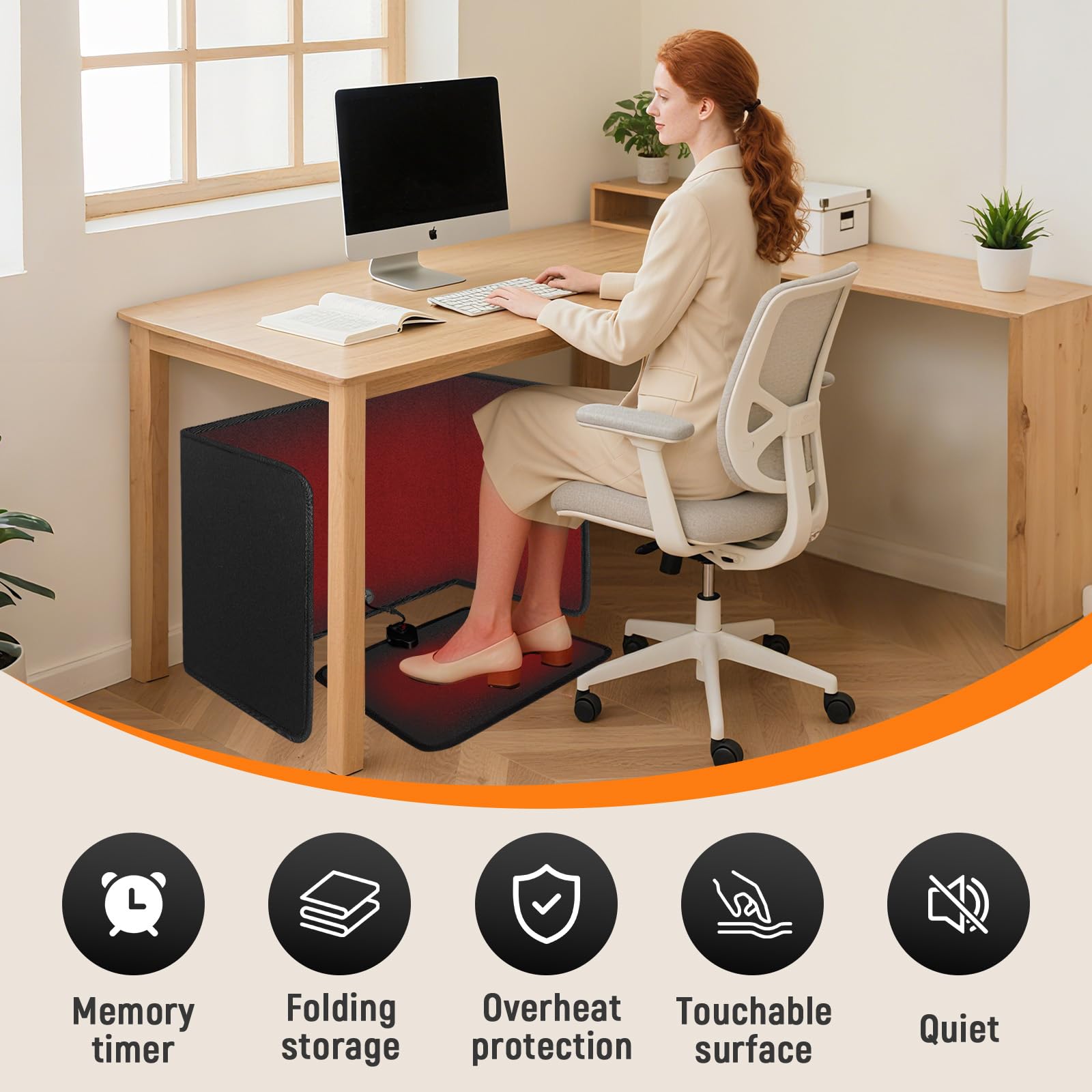Under Desk Heater with Heated Floor Mat - Personal Portable Space ...