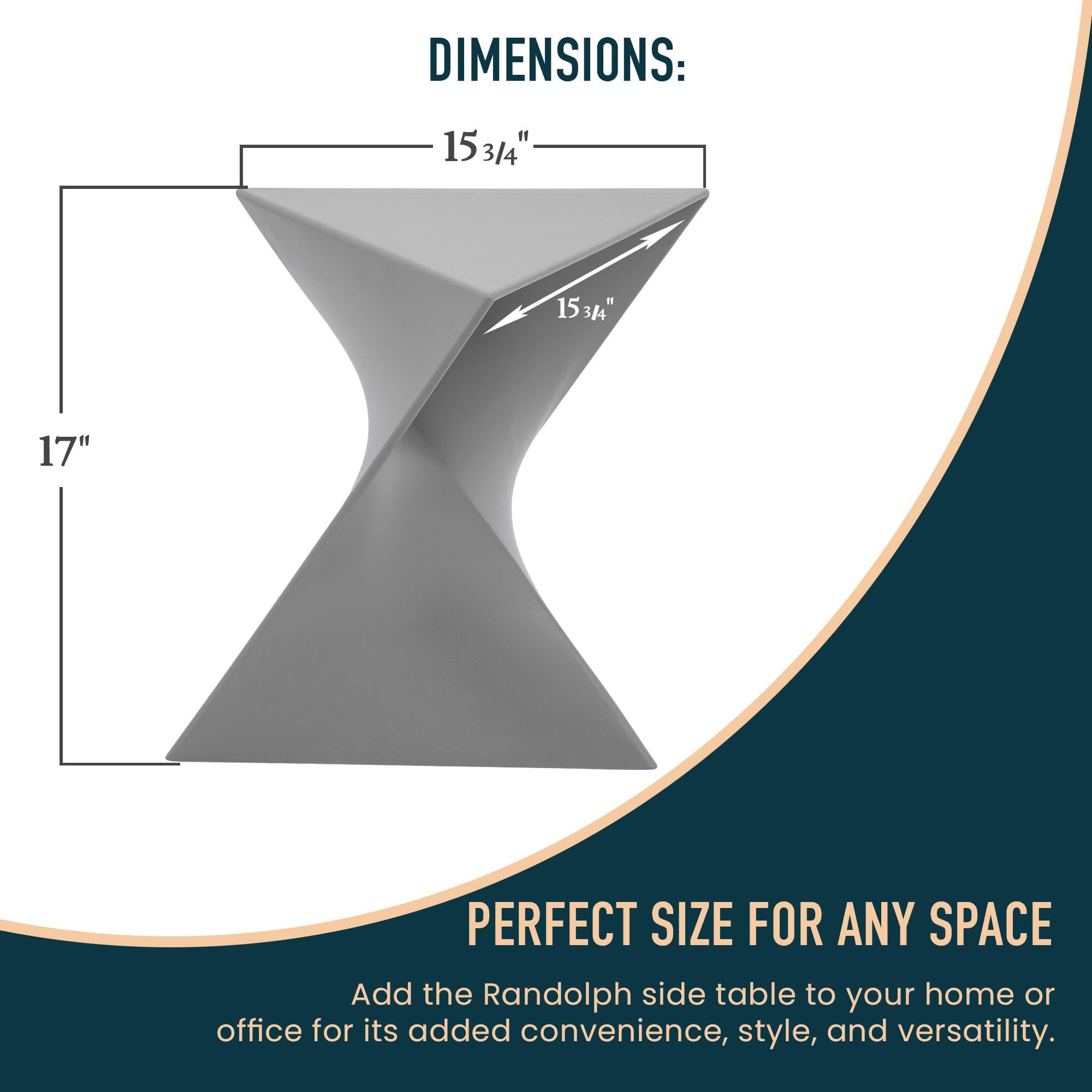 Modern Grey Accent Side Table - Stylish Side Vanity Table for Bedroom ...