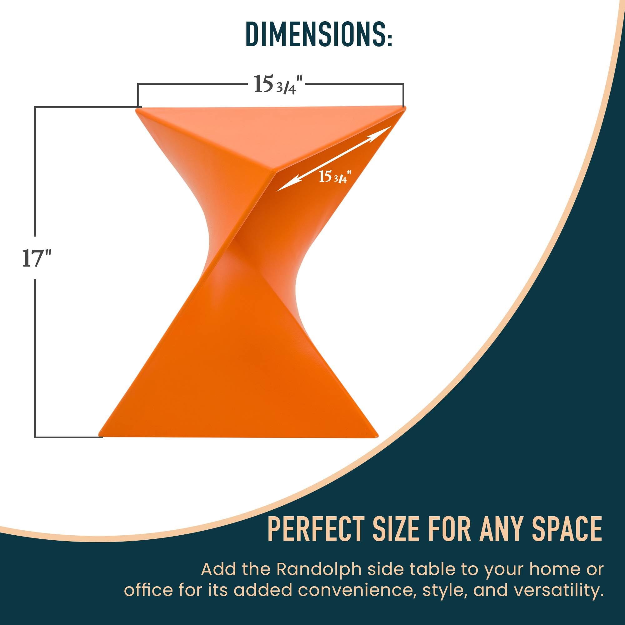 Randolph Modern Vanity Side Table, Orange