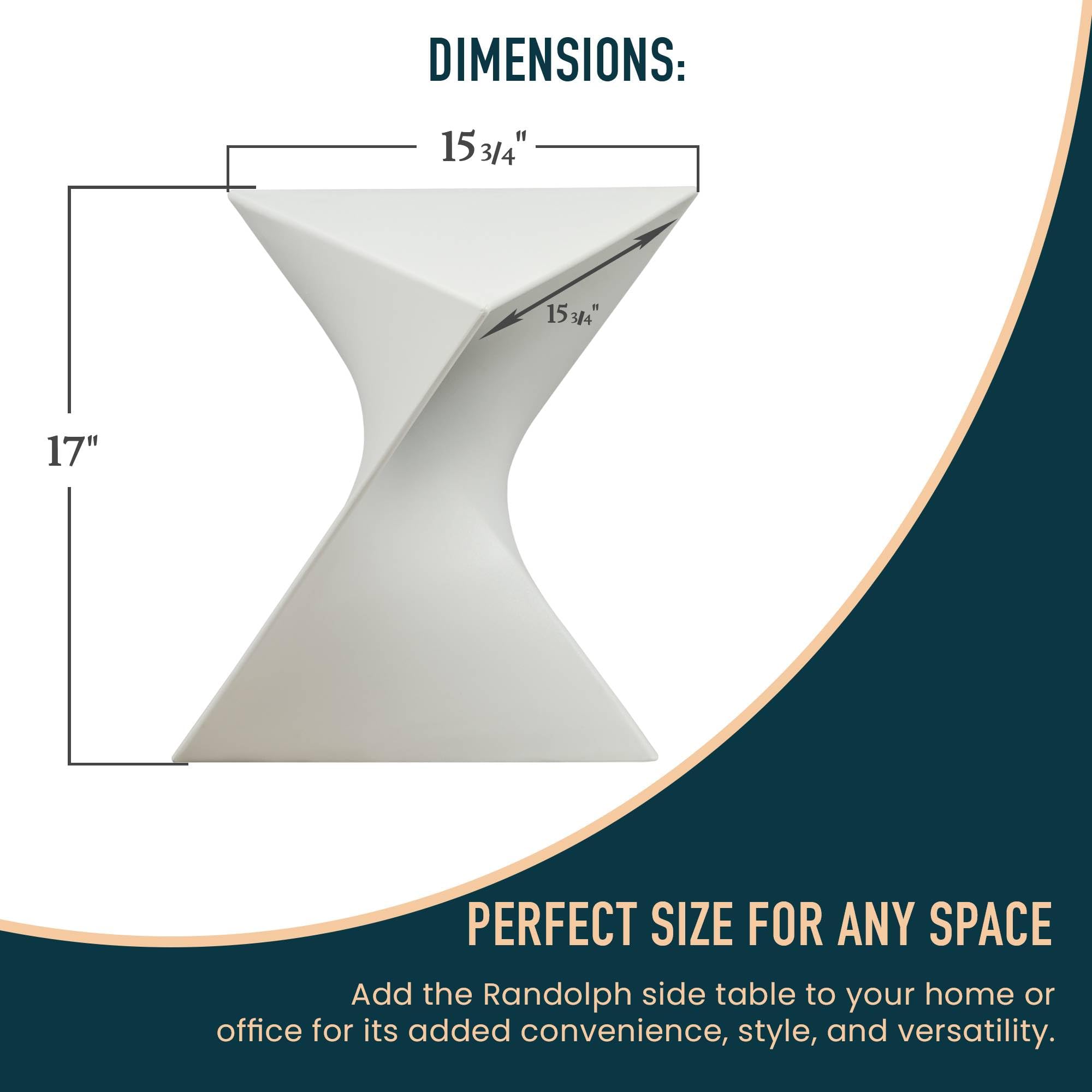 Danbury Modern Vanity Side Table, White