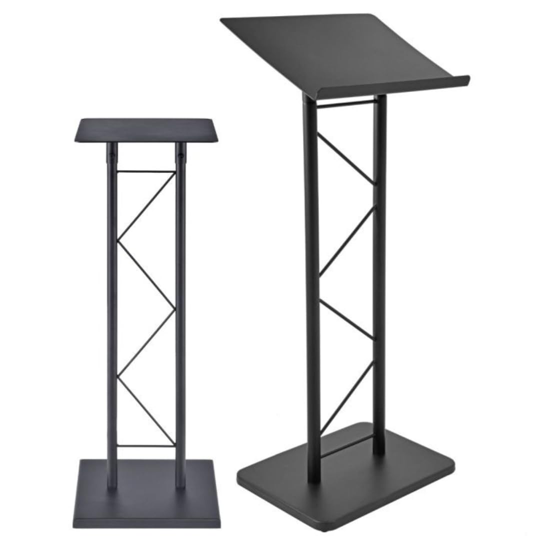 Modern Black Metal Podium & Side Stand Bundle (KML7B + KMSTAND1)