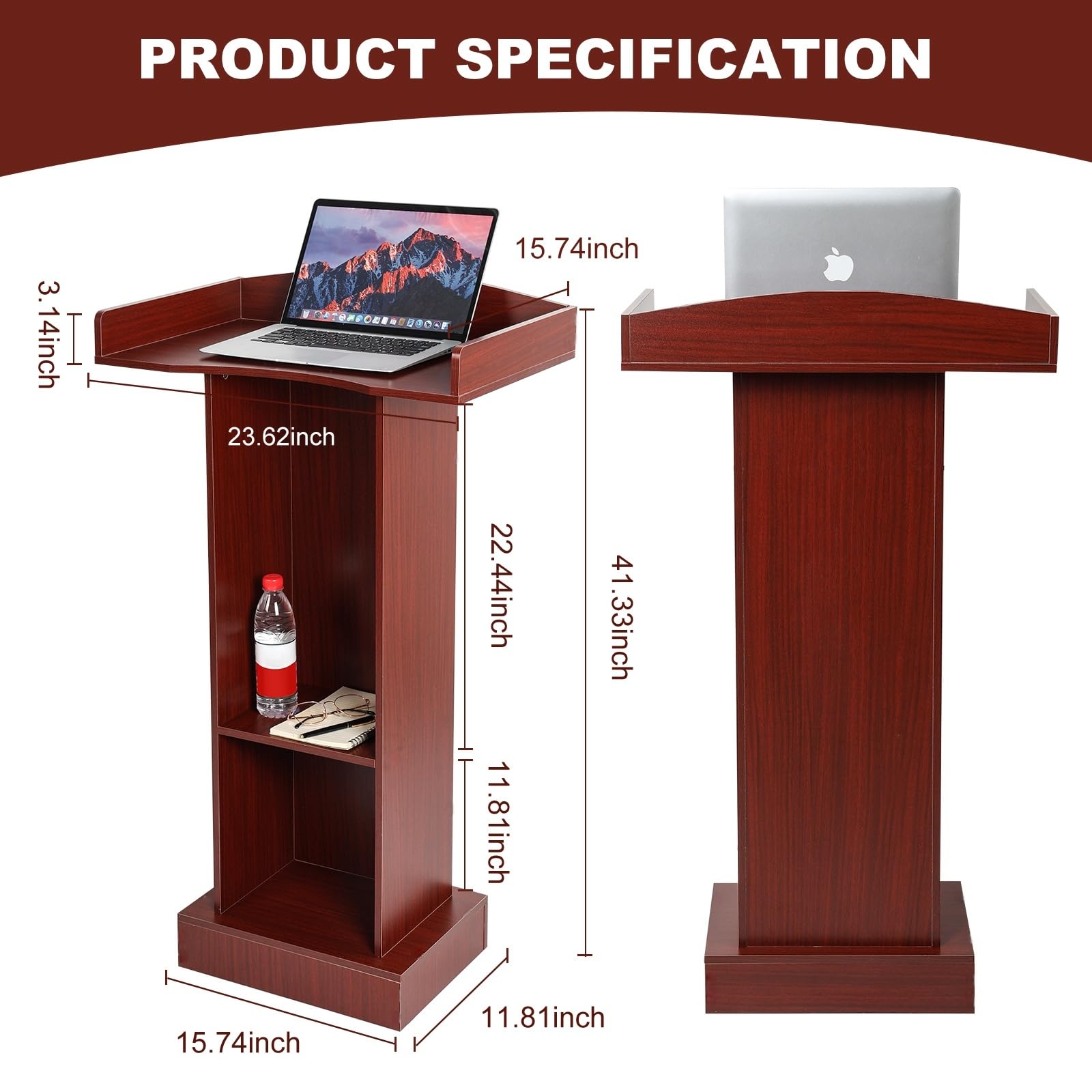 Podium Stand for Lectern Presentation Church Classroom, Pulpit with ...