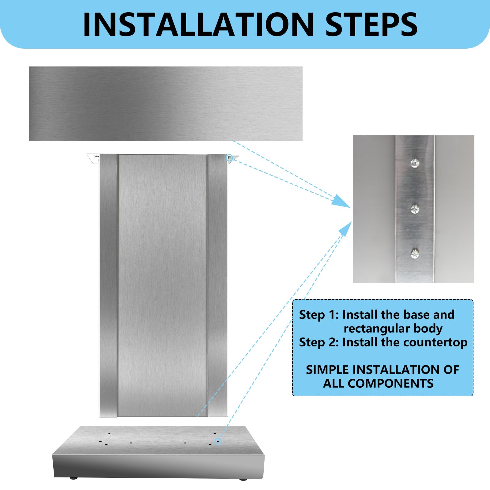 Stainless Steel Podium Stand for Lectern Presentation Church Classroom ...