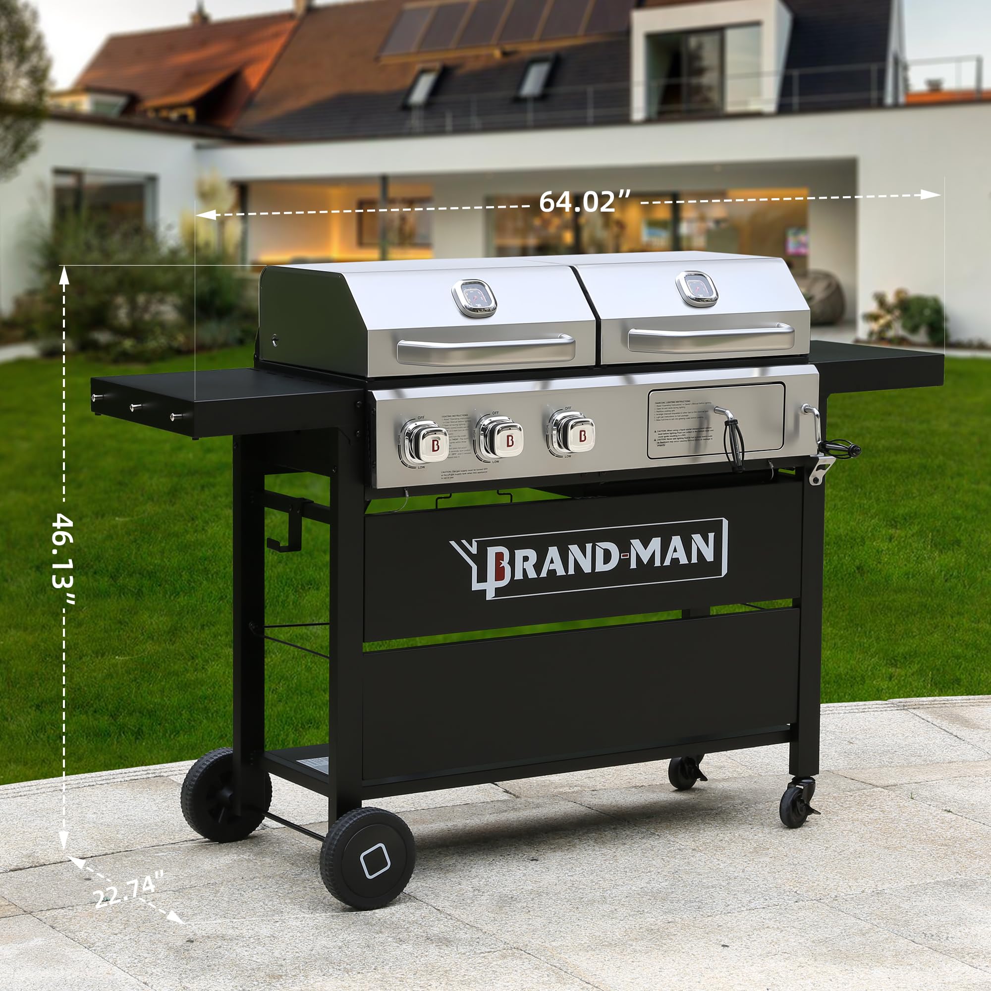 Propane Gas and Charcoal Grill Combo,Grill and Griddle Combo Dual Fuel ...