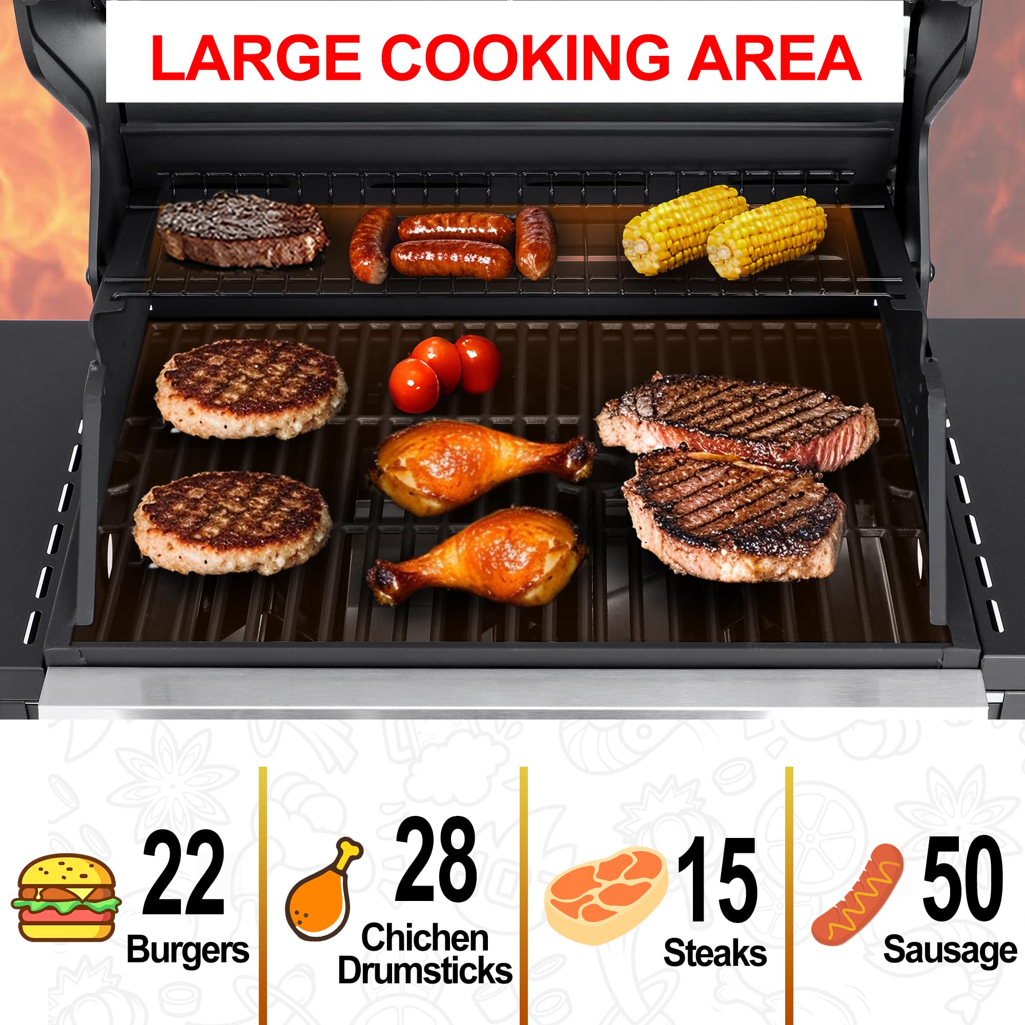 3-Burner Propane Gas Grill with Stainless Steel Cabinet - Outdoor BBQ ...