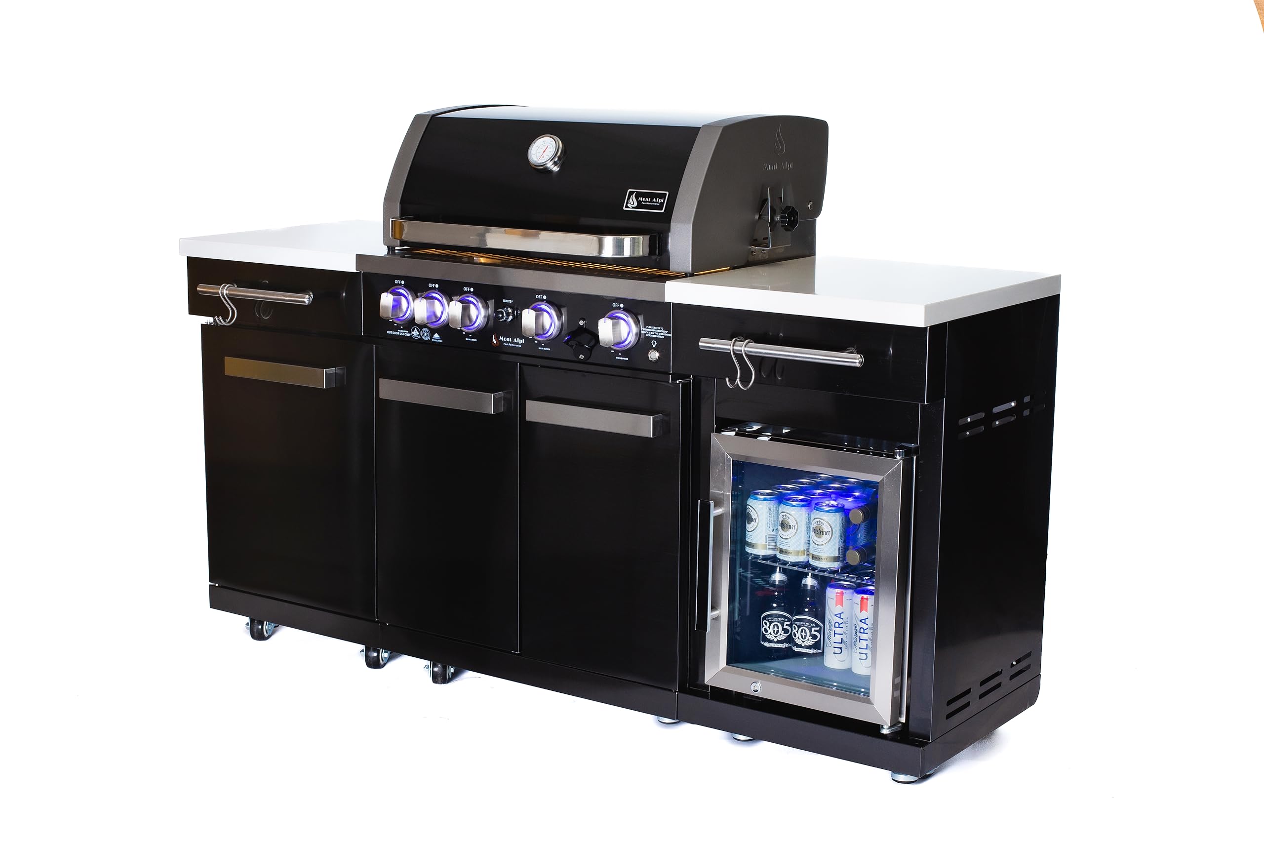 5-Burner 63000 BTU Black Stainless Steel Outdoor Kitchen Bar Gas ...