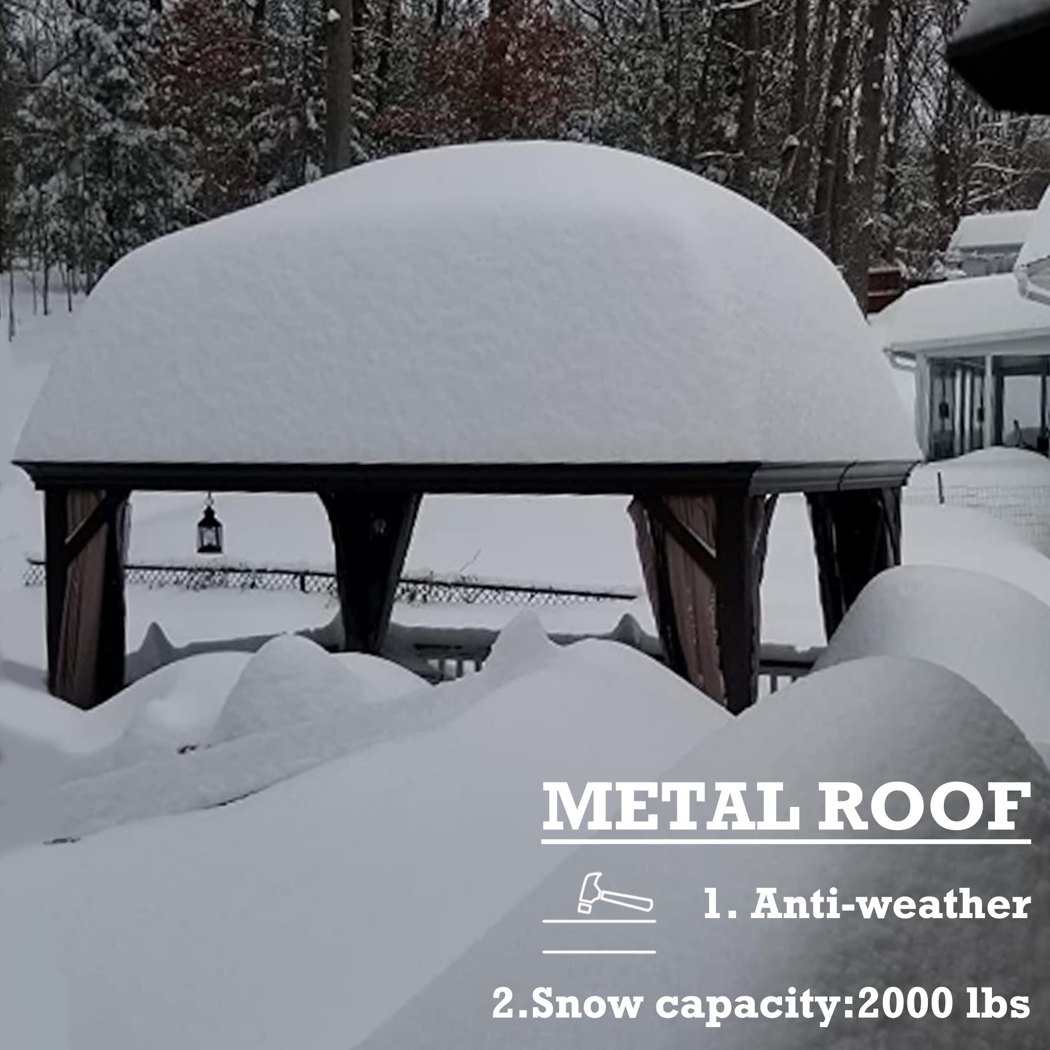 Hardtop Aluminum Permanent Gazebo with a Mosquito Net and Privacy ...