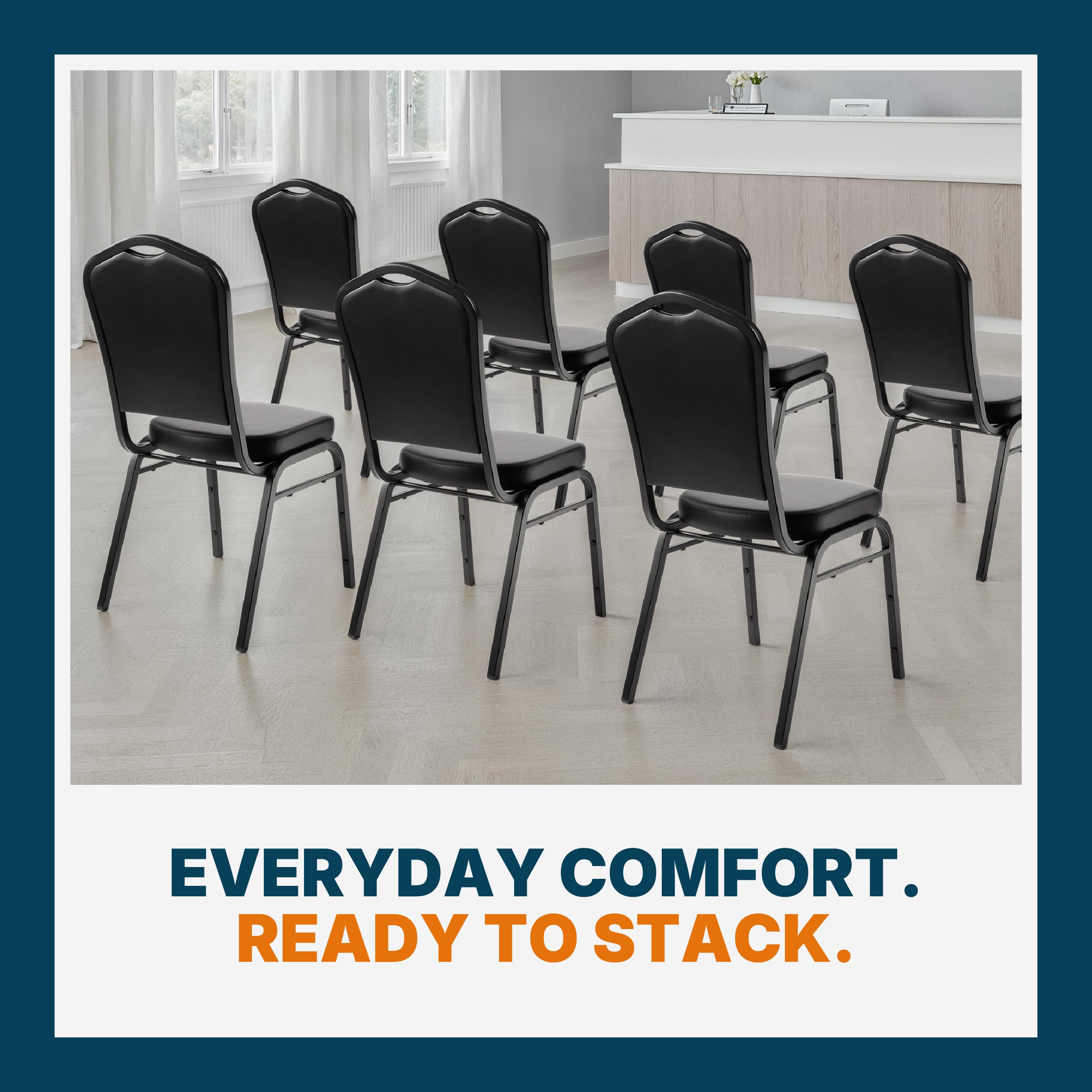Back Upholstered Stackable Banquet Chairs Premium Commercial Seating (2 ...