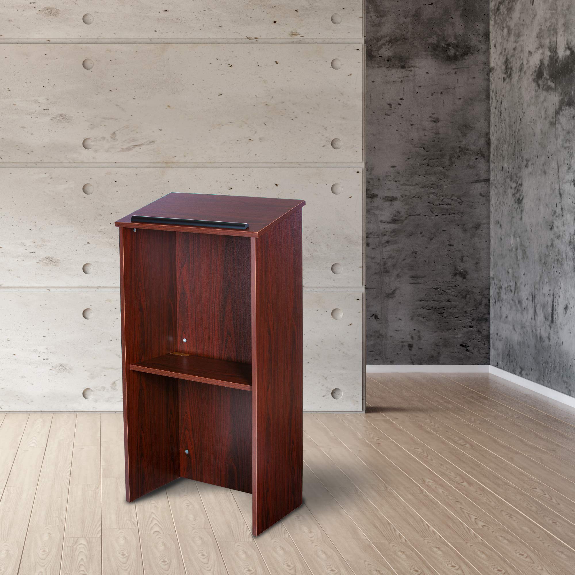 Commercial-Grade Floor-Standing Lectern (Mahogany)