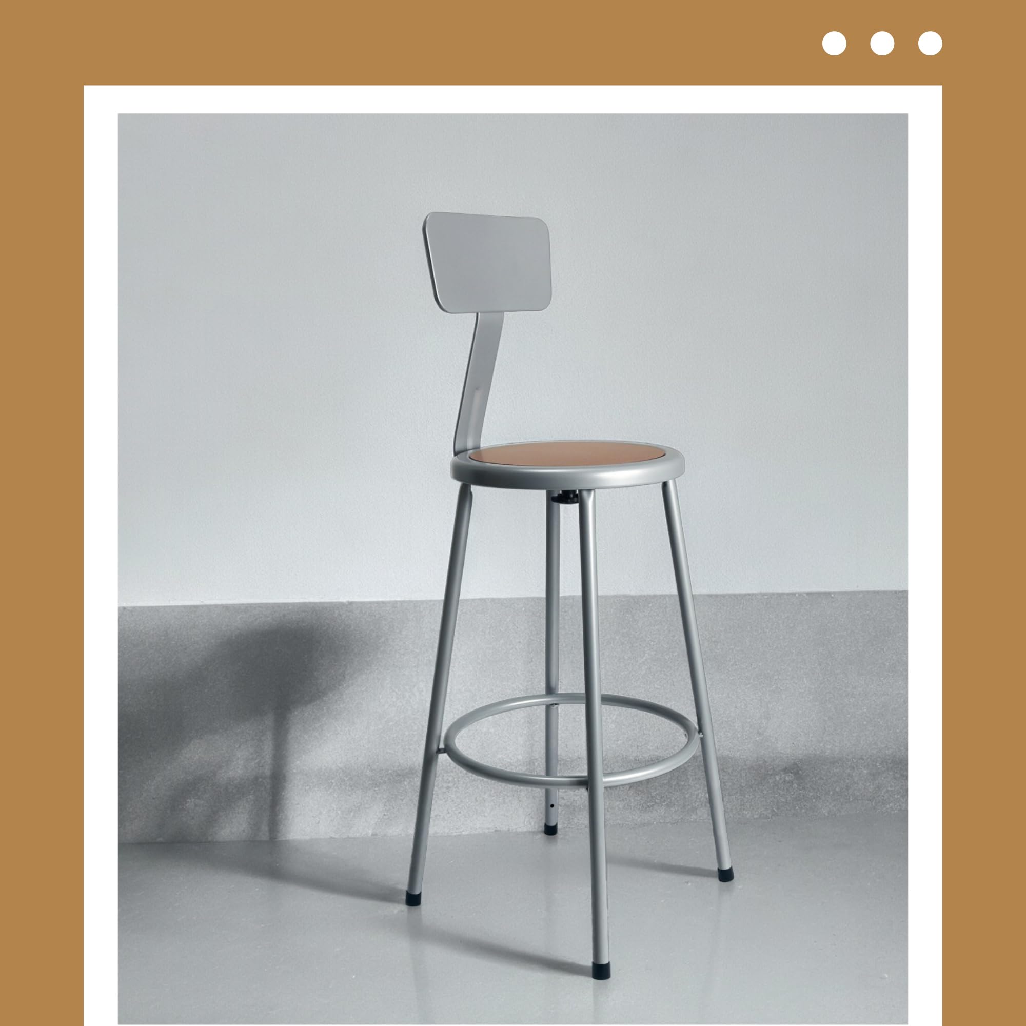 Premium Commercial-Grade All-Purpose Round Stool with Backrest (24-inch ...