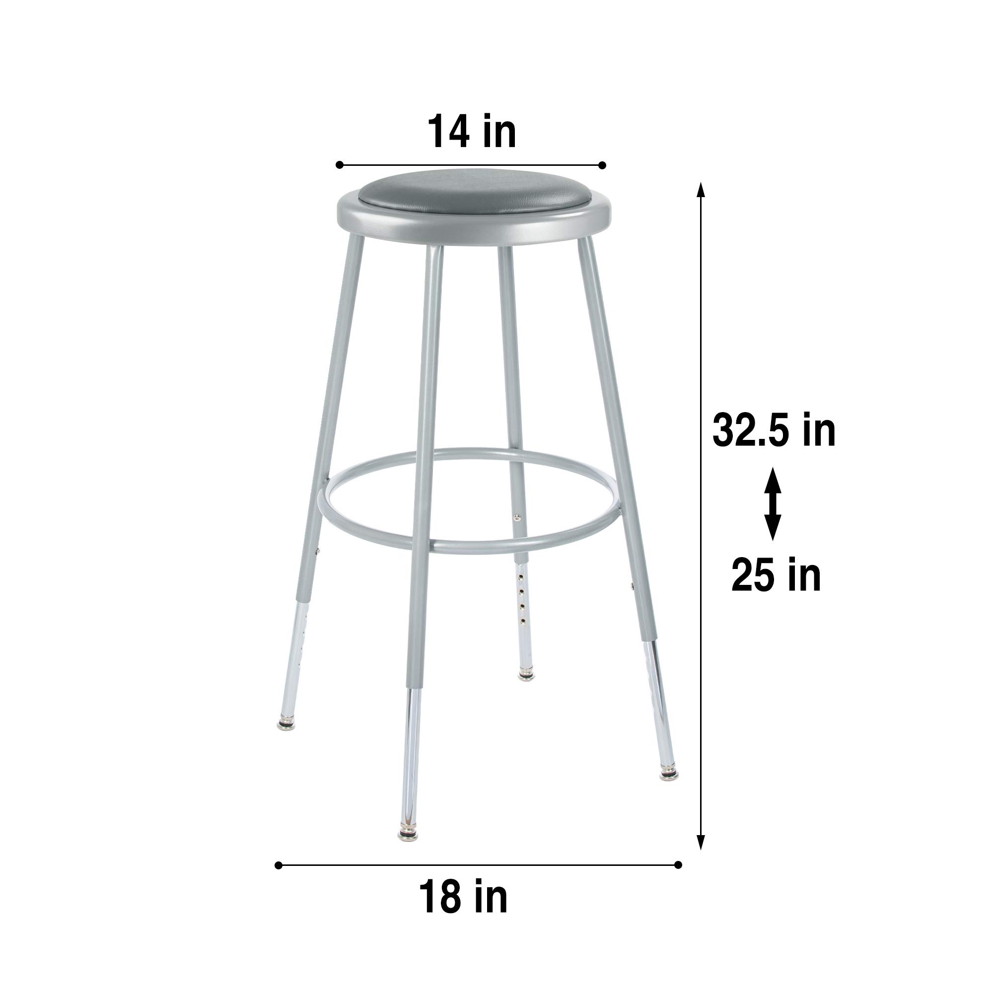 Premium Commercial-Grade All-Purpose Round Stool (Height-Adjustable, 24 ...