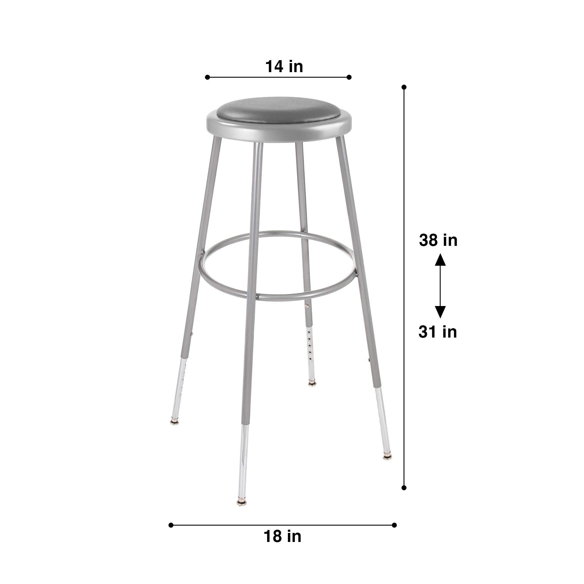 Premium Commercial-Grade All-Purpose Round Stool (Height-Adjustable, 30 ...
