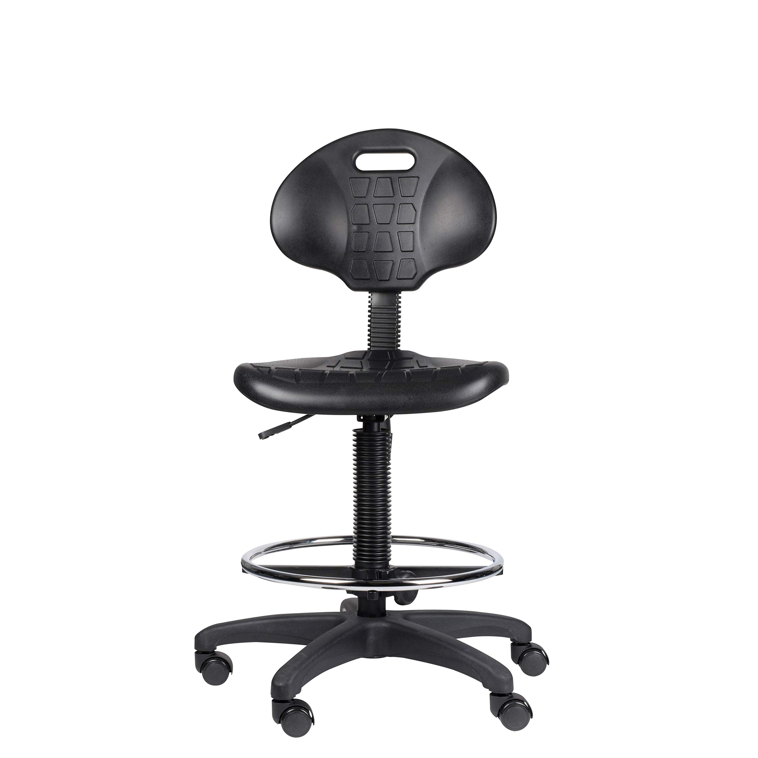 Height Adjustable Polyurethane Industrial Stool (Black, Armless, Stool ...