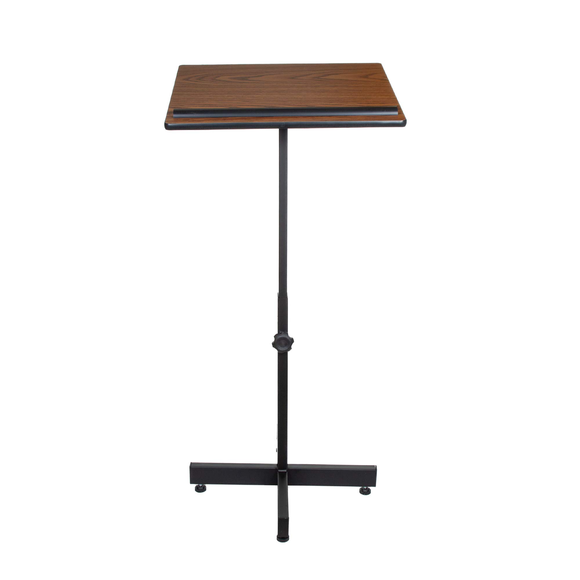 Height Adjustable Portable Lectern Stand - Medium Oak