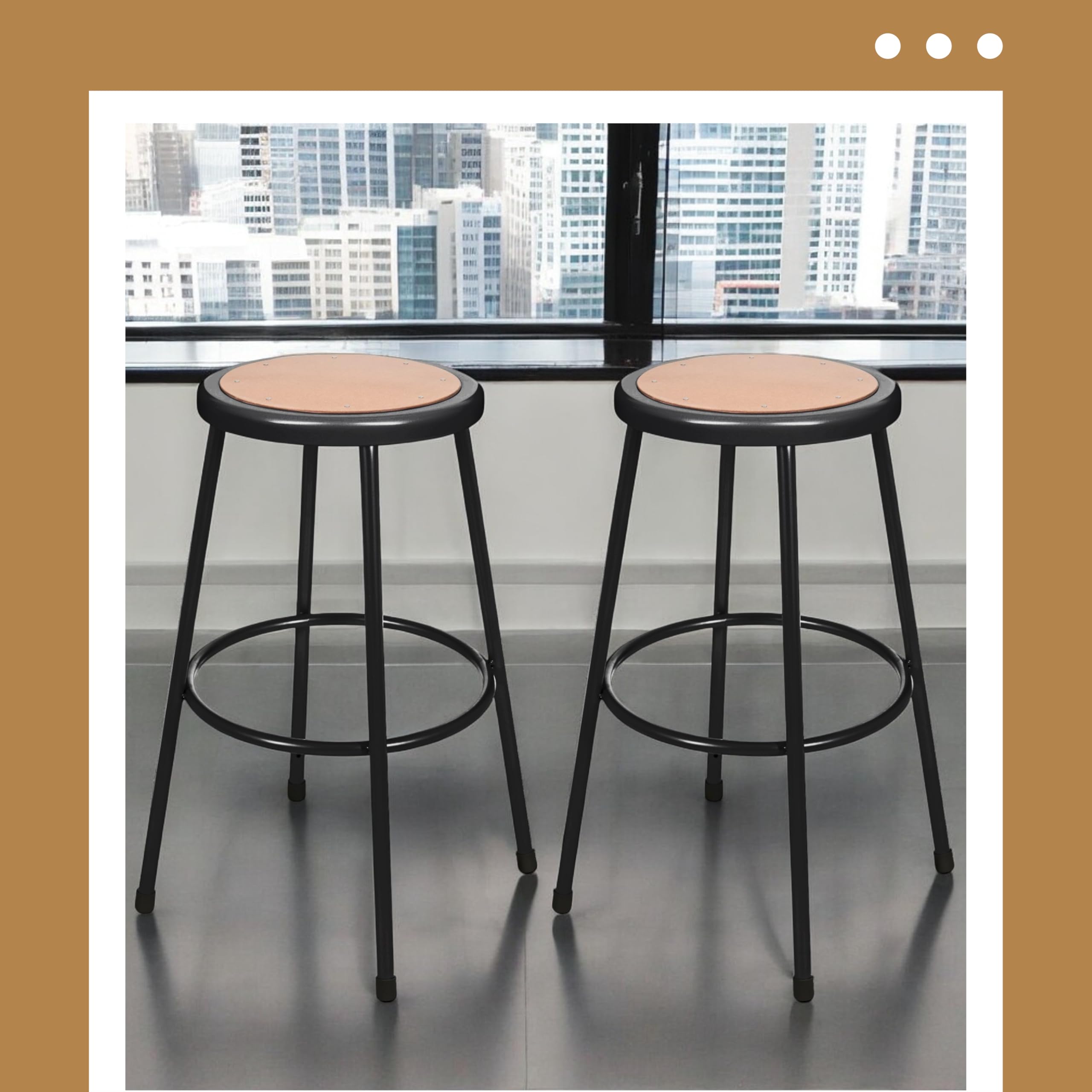Premium Commercial-Grade All-Purpose Round Stool (30-inch Height, Black ...