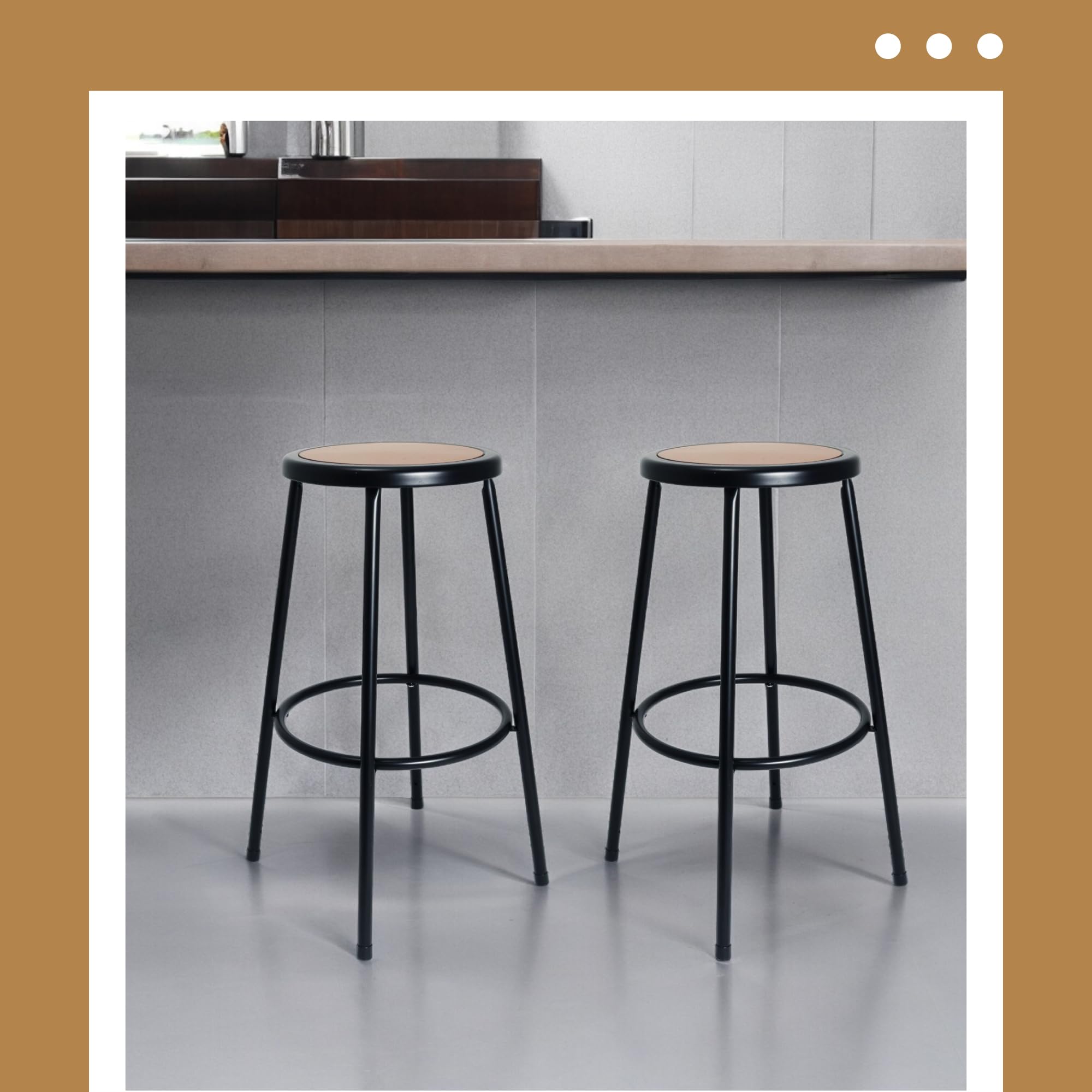 Premium Commercial-Grade All-Purpose Round Stool (30-inch Height, Black ...