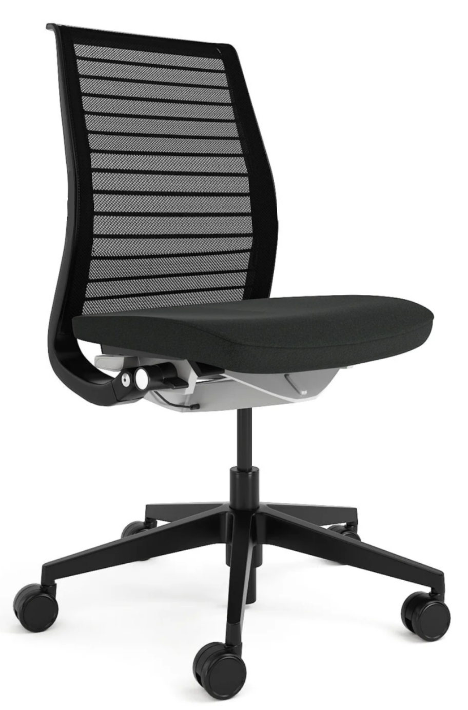 Steelcase Think Chair, Black, 3D Knit Back, Adjustable Arms, Adjustable ...