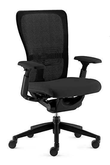 Haworth Zody Chair, Black Leather, Adjustable Arms, Adjustable Lumbar ...