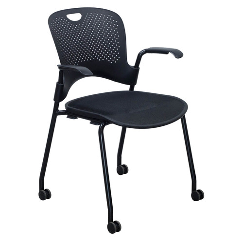Herman Miller Caper Stacking Side Chair in Black Flex Net Mesh Seat ...