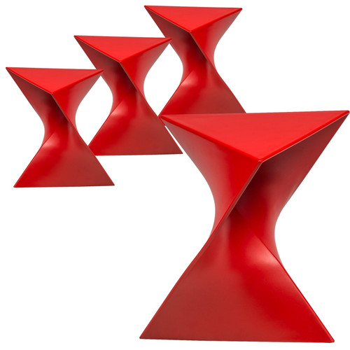 15.75" Triangular Side Table, Stackable Plastic Accent End Table for ...