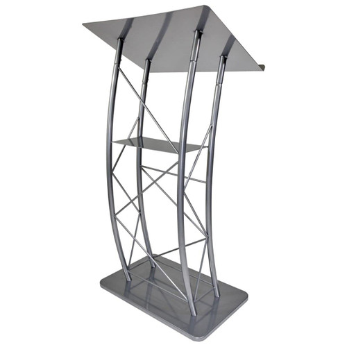 Large Curved Lectern with Shelf, Stand Up Church Pulpit, Slanted ...