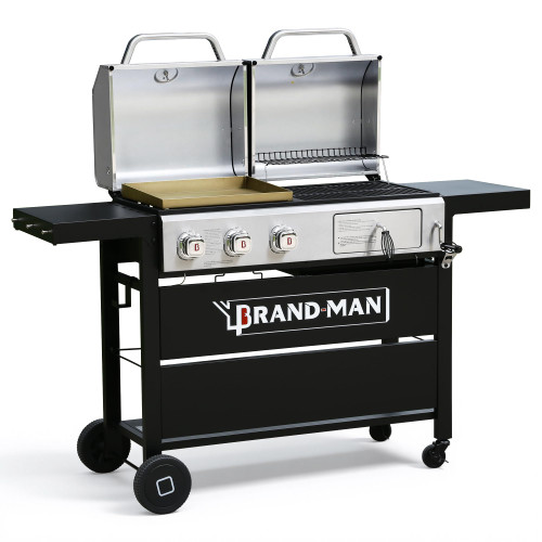 Propane Gas and Charcoal Grill Combo,Grill and Griddle Combo Dual Fuel ...